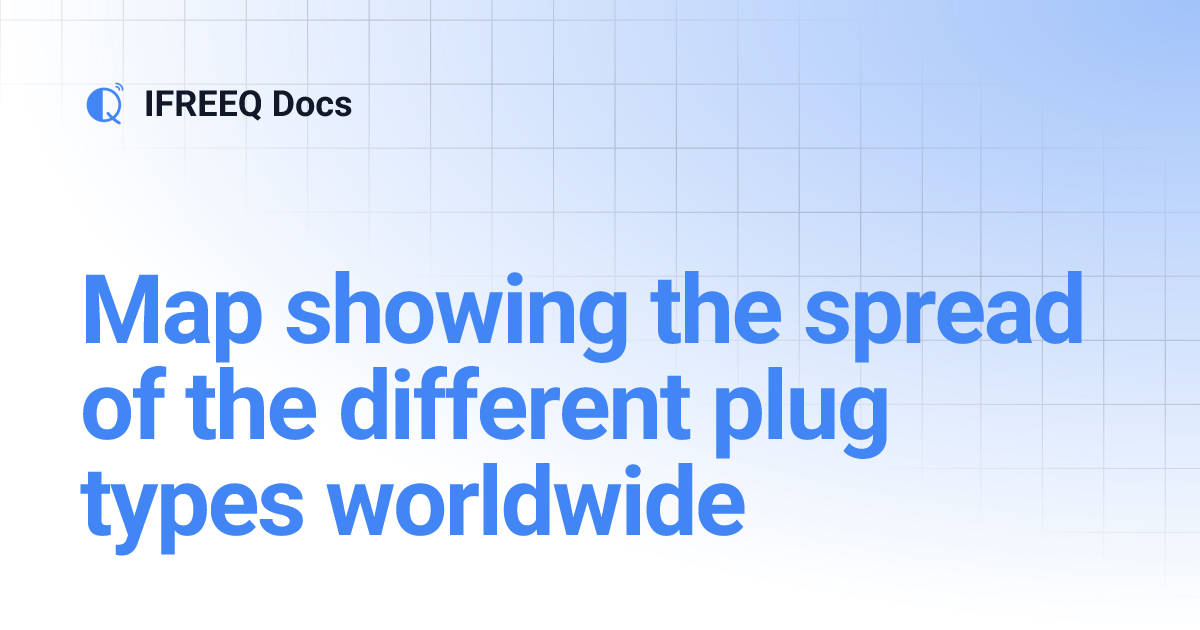 Map showing the spread of the different plug types worldwide | IFREEQ Docs